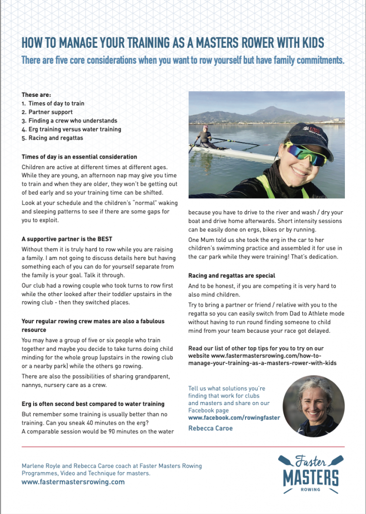 How to manage your training as a masters rower with kids