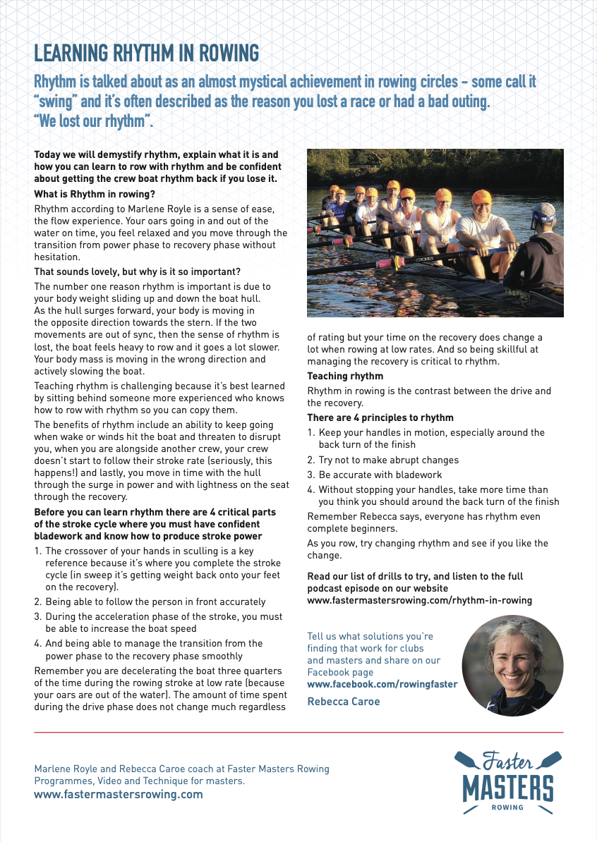 Rhythm in rowing - Faster Masters Rowing™