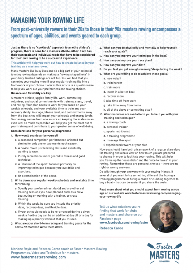 Rowing and Aging each decade - Faster Masters Rowing™