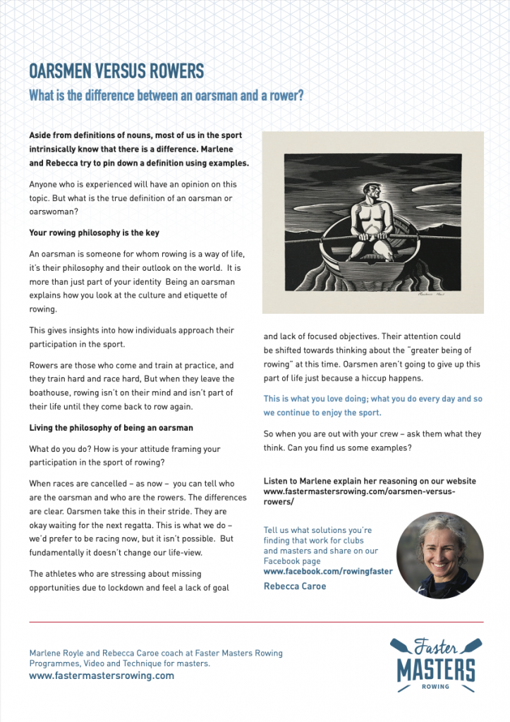 Oarsmen versus Rowers - Faster Masters Rowing™